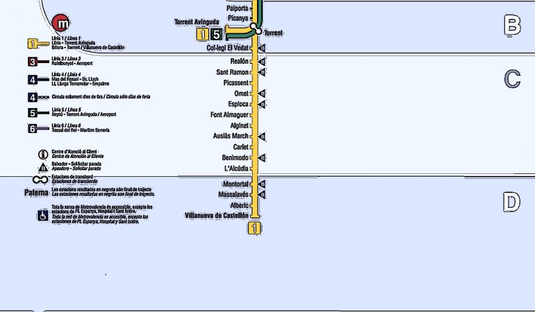 Valencia Subway Map